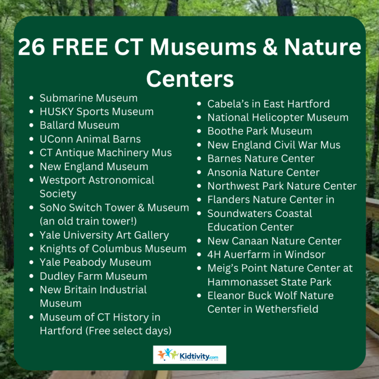 26 Free Connecticut Museums & Nature Centers - Kidtivity.com