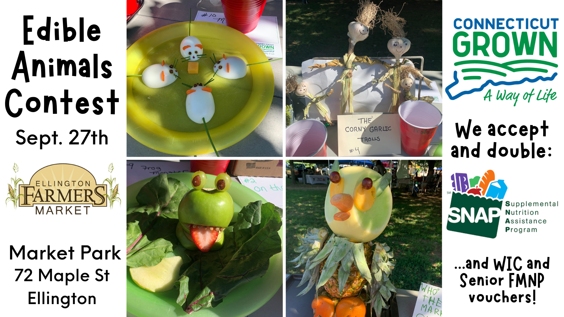Annual Edible Animal Contest at the Ellington Famers Market - Kidtivity.com